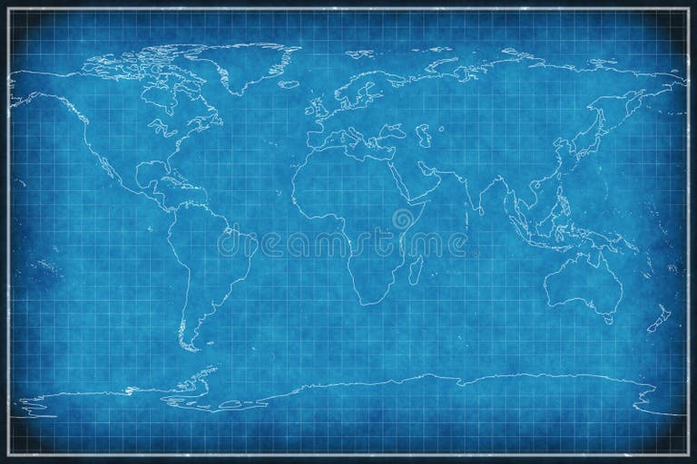 Blueprint World Map Stock Illustrations – 962 Blueprint World Map Stock ...