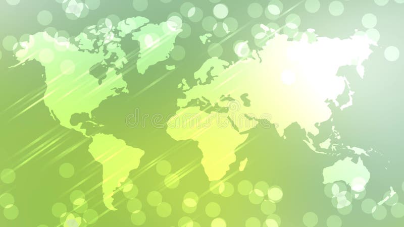 World Map with Bright Floating Circle and Line Isolated on Blur and ...