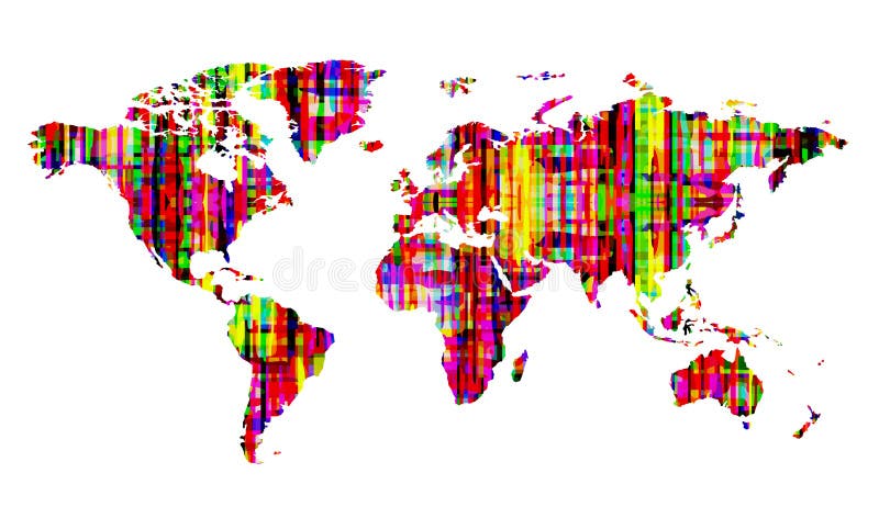 World Map. Bright Multicolored Abstract Pattern Stock Vector ...
