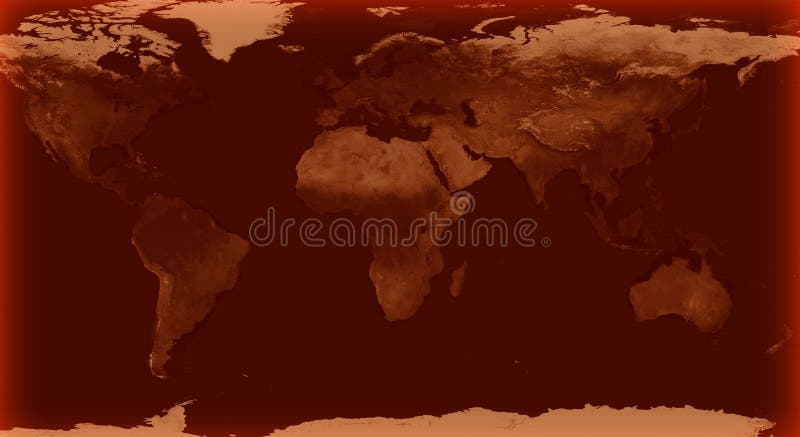 World Map with Brown Glow Color Stock Illustration - Illustration of ...