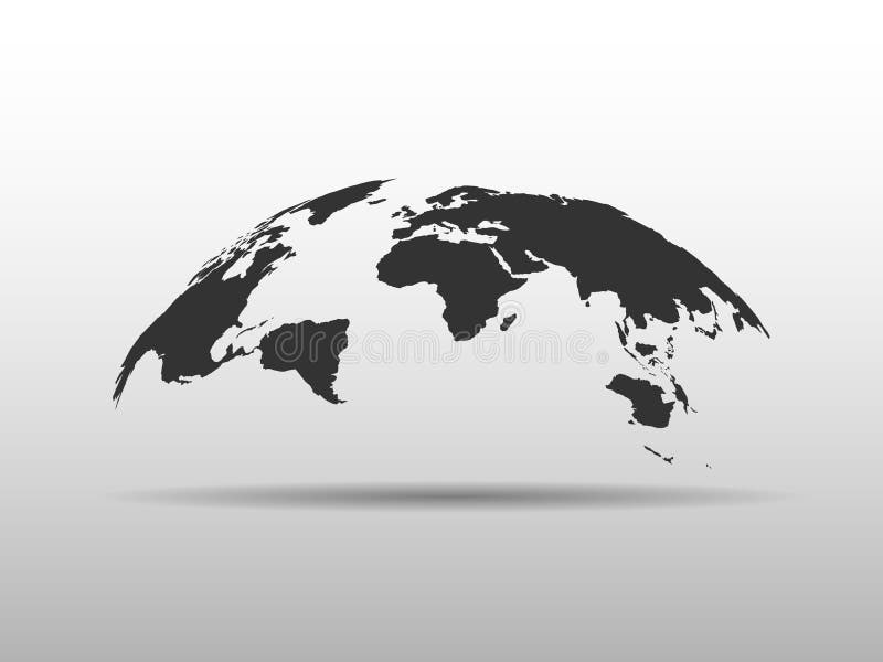 World Map Bulging in a Shape of Globe. Abstract Design 3D Map with ...