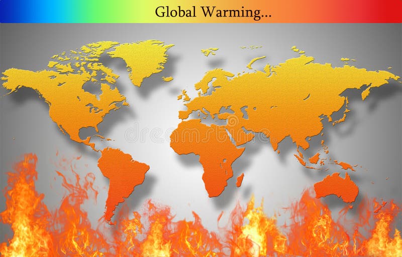 World map is burning stock illustration. Illustration of high - 39353548