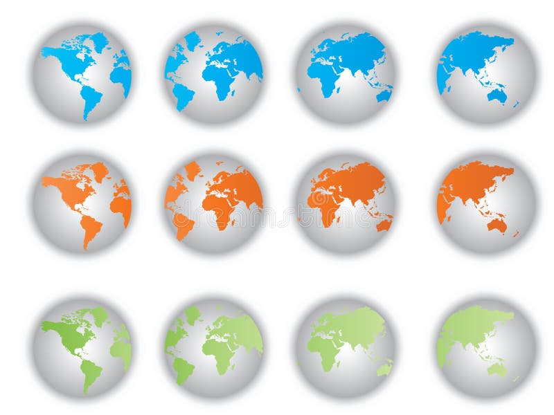 World Map buttons stock vector. Illustration of collage - 3996245
