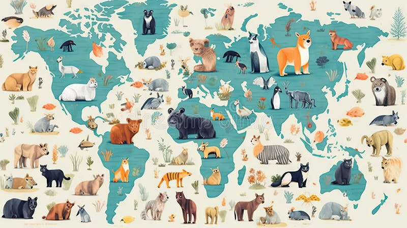 Animals Maps Stock Illustrations – 632 Animals Maps Stock Illustrations ...