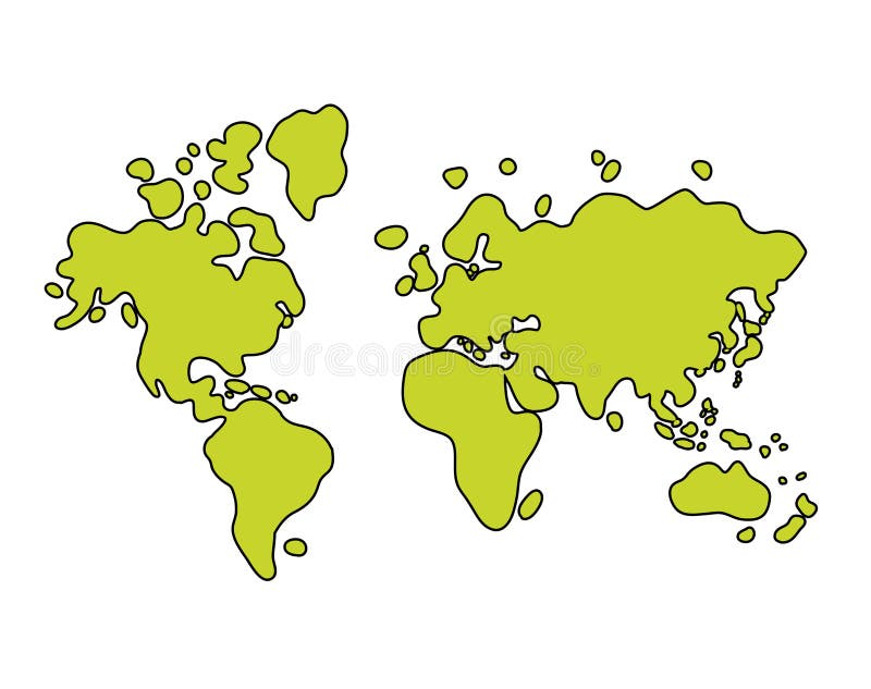 World Map Cartoon Illustration Stock Illustration - Illustration of ...