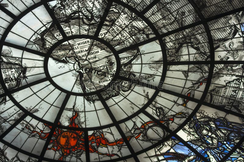 World map on ceiling stock photo. Image of color, material - 47926392