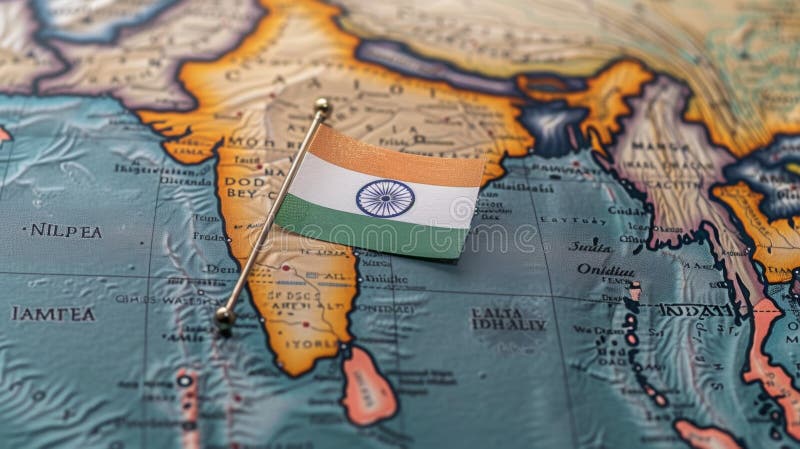 World Map Centered on India . Map of India Stock Image - Image of ...