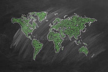 World map in chalk stock image. Image of geography, sketch - 309683633