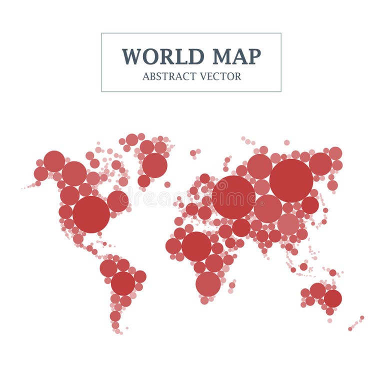World Map Circle and Dot Design Stock Illustration - Illustration of ...