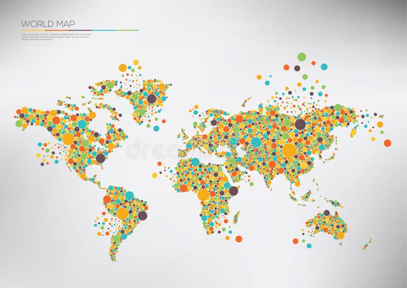 World Map Circles Falling Apart. Stock Vector - Illustration of ...