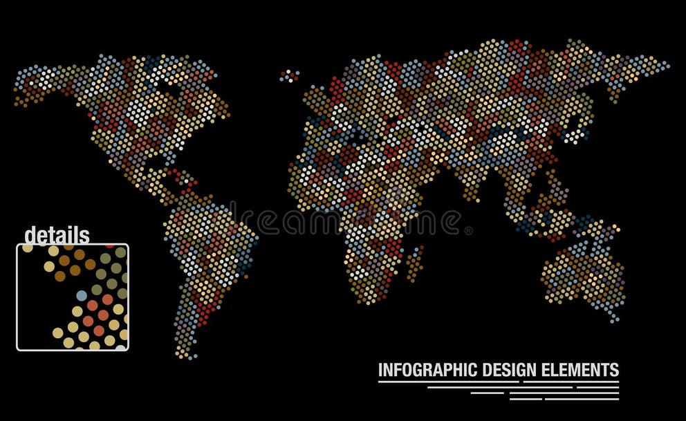 World map from circles stock vector. Illustration of earth - 30406067