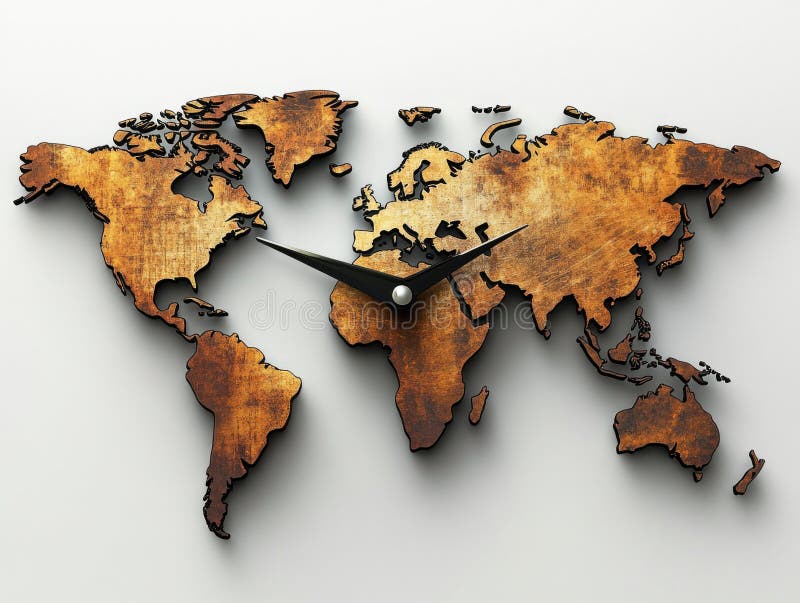 World Map Clock stock photo. Image of orbital, sphere - 381859636