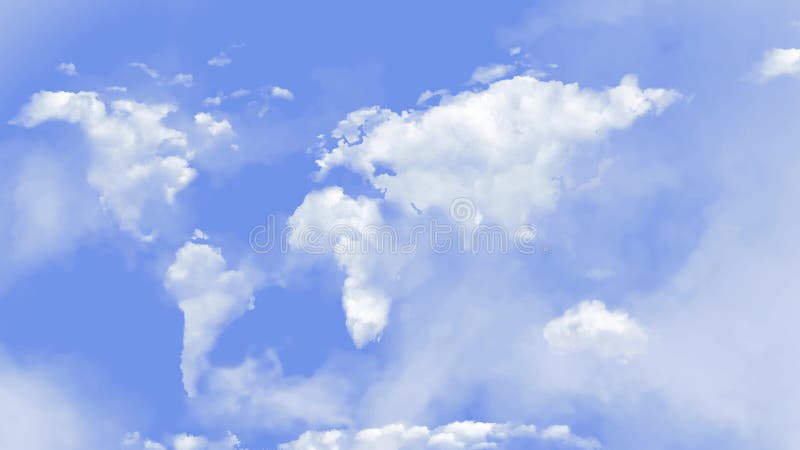 World Map Clouds in the Sky Scroll 4K Loop Stock Video - Video of ...