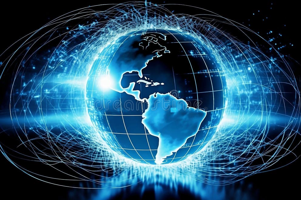 World Map with Code. Generative AI. Stock Illustration - Illustration ...