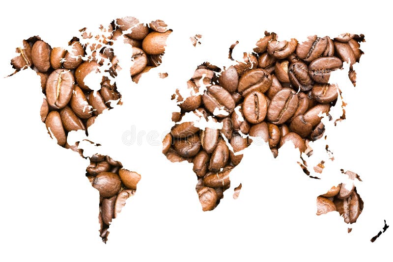 World Map of Coffee Beans stock image. Image of caffeine - 23507685