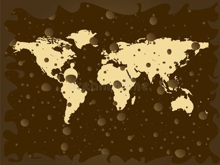 World Map with Colored Earth Bubbles Stock Vector - Illustration of ...