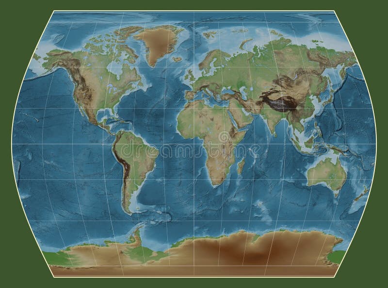 World Map. Colored Elevation. Times Projection. Meridian: 0 Stock ... World Map. Colored Elevation. Times Projection. Meridian: 0 Stock ...