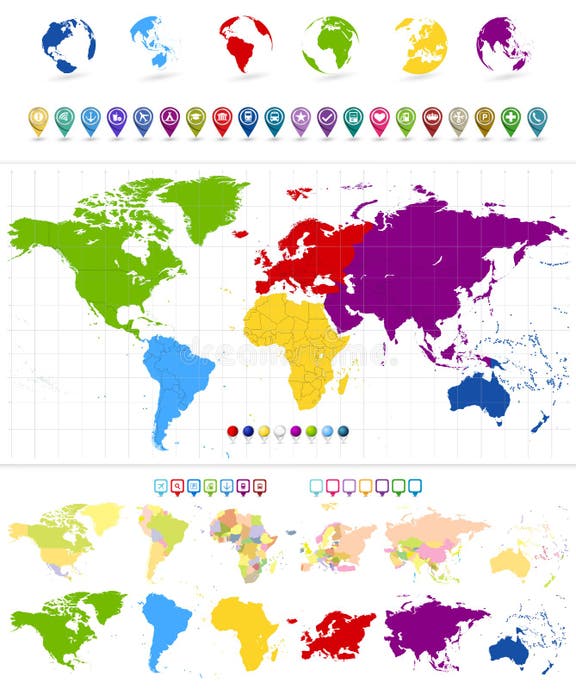Blank World Map Grid Stock Illustrations – 261 Blank World Map Grid ...