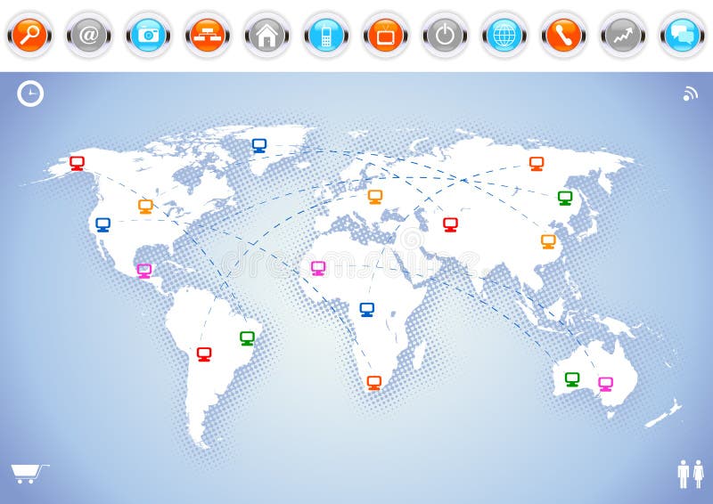 World Map Communication stock vector. Illustration of communication ...