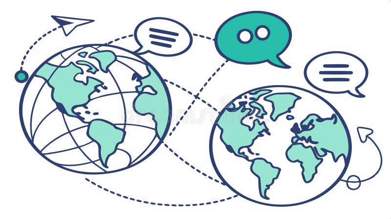 World Map Communication Bubbles, Global Connection and Network Vector ...