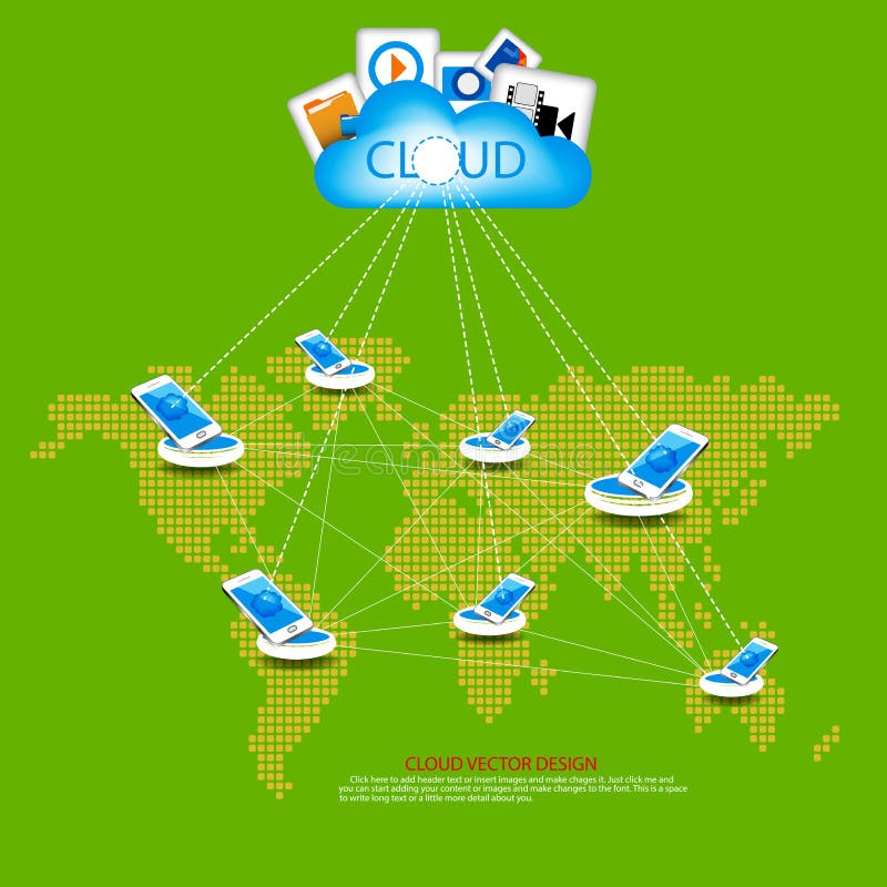 World MAP with Communication Stock Vector - Illustration of concept ...