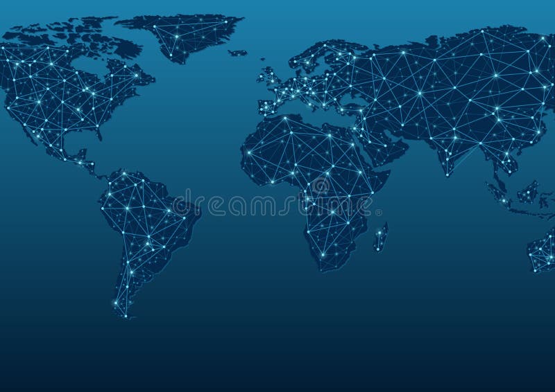 World Map Communications stock vector. Illustration of interconnection ...