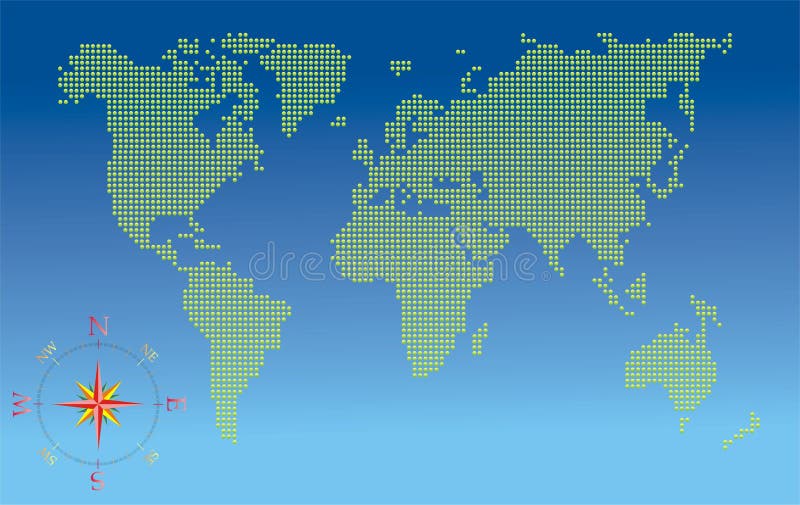 World Map With Compass - Free Photo from StockFreeImages