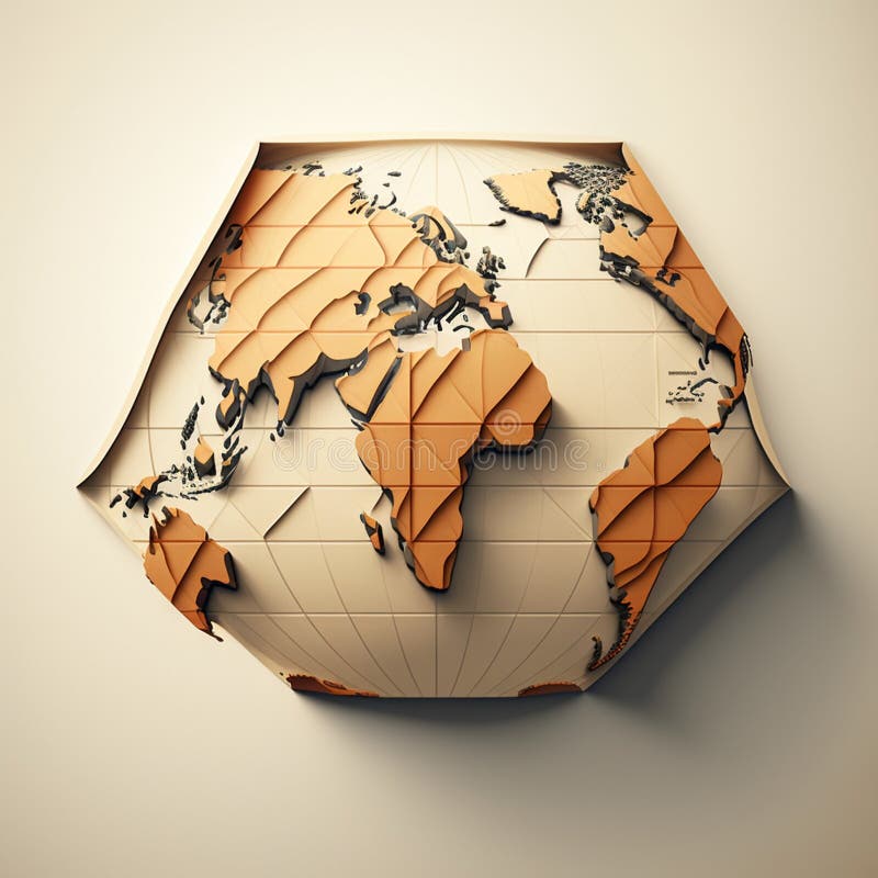 World Map World Map with Compass Stock Illustration - Illustration of ...