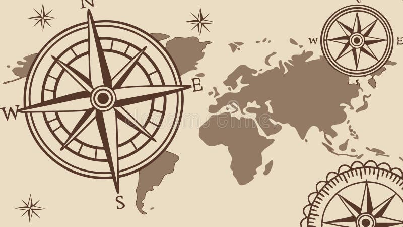 World Map Compass Rose Stock Illustrations – 9,851 World Map Compass ...