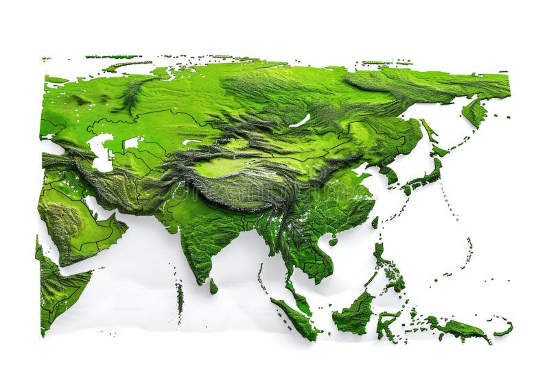 A World Map Completely Covered in Green Algae. Suitable for ...