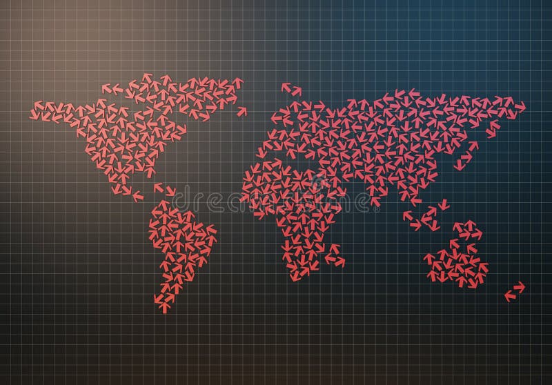 World Map Composed of Arrows, Teamwork and Cooperation Stock ...