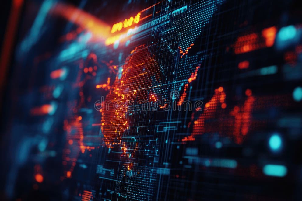 World Map on Computer Screen Stock Image - Image of screen, geography ...