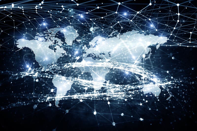 Global networking business stock illustration. Illustration of blue ...