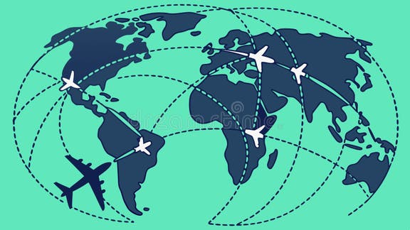 World Map with Connected Locations, Global Network, Vector Design ...