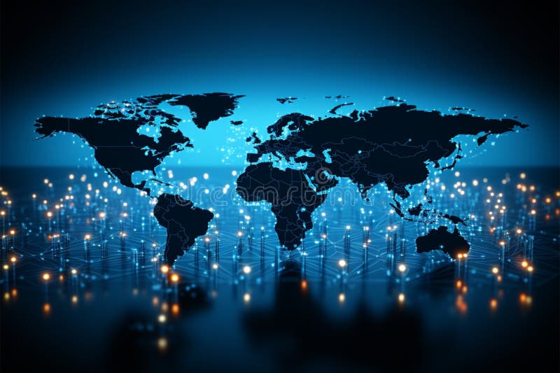 World Map Connection Forms a Futuristic Foundation for Contemporary ...