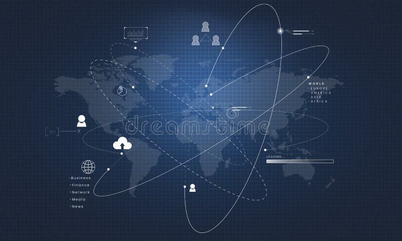World Map Connection Social Media Technology Stock Photo - Image of ...