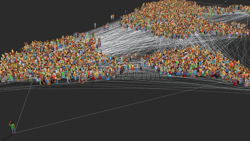 Top View of Many Different Connected People Stock Illustration ...