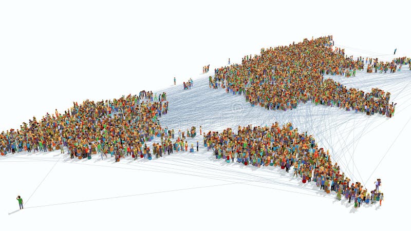 Top View of Many Different Connected People Stock Illustration ...