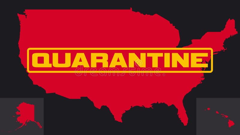 Quarantine Area. Map of USA with Quarantine Sign. Red Map on a Grey ...