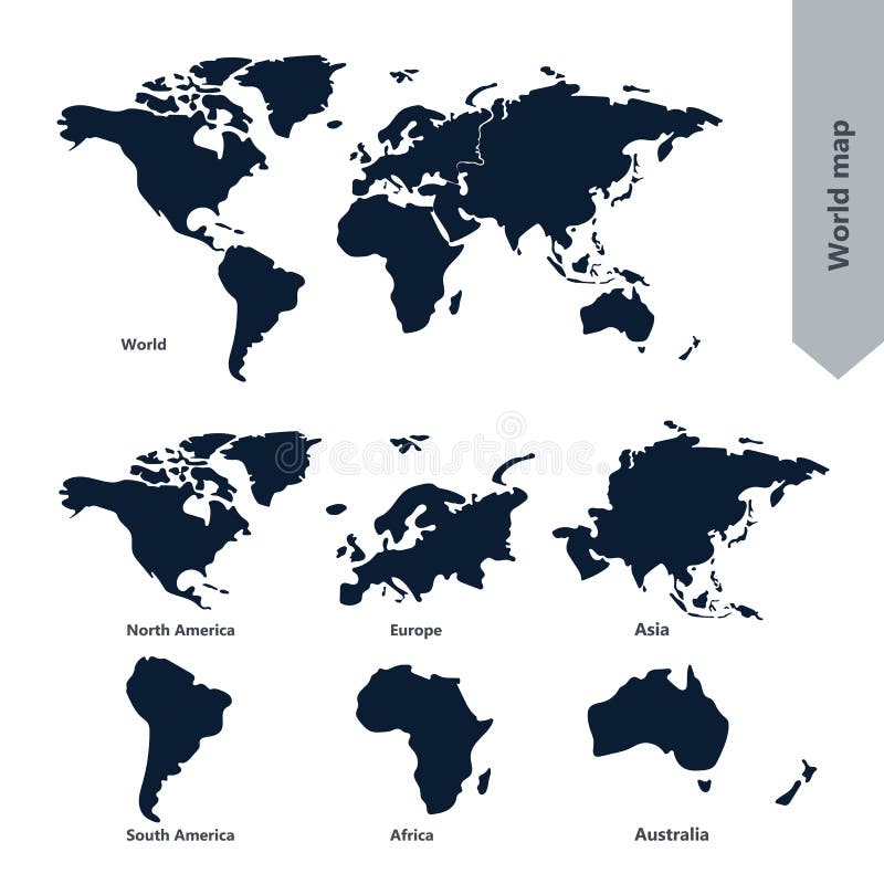 World Map and continent stock vector. Illustration of design - 51316588