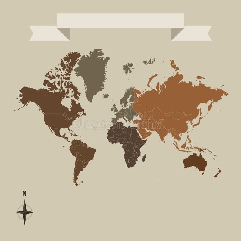 World Map with Copy Space Design. Stock Illustration - Illustration of ...