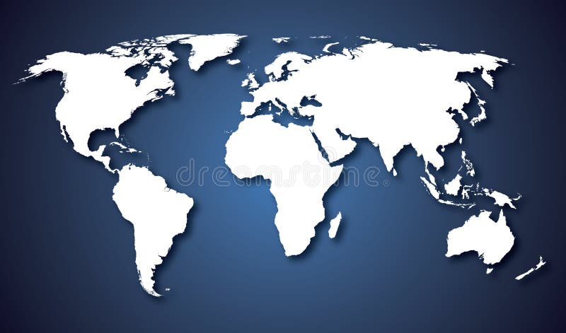World Map Countries Blue Gradient Stock Illustration - Illustration of ...