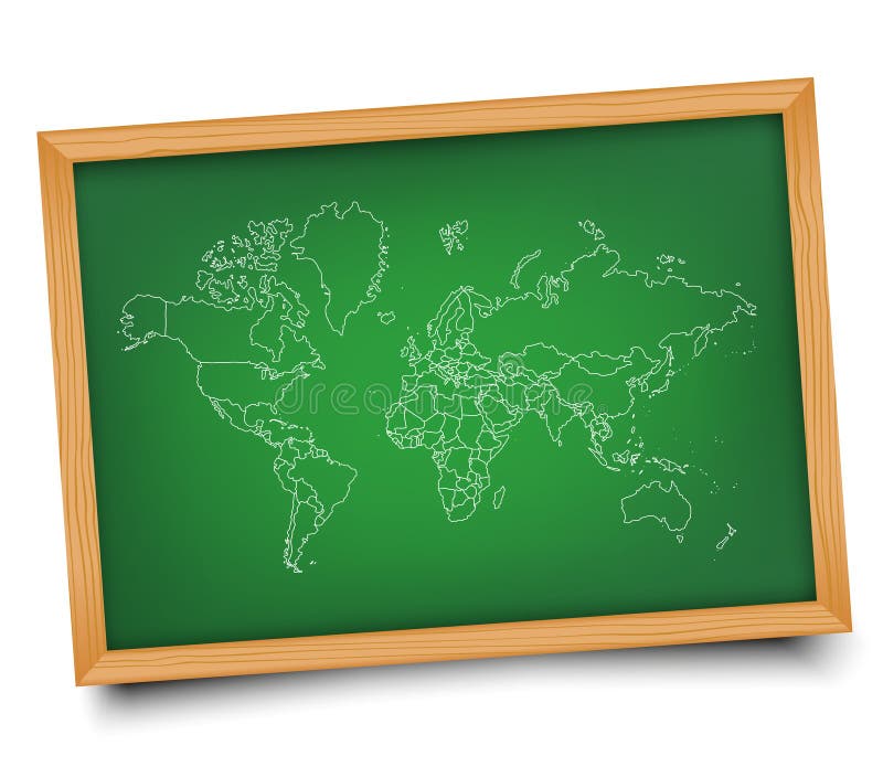 World Map of Countries on the Board. Stock Vector - Illustration of ...