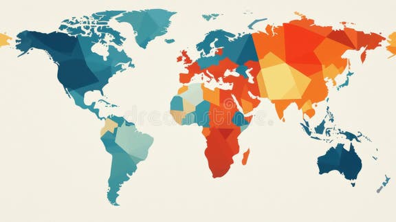 A World Map with Countries Colored by Population Density. Stock Photo ...