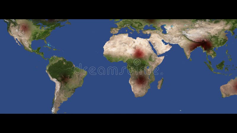 World Map with Countries Infected with the Virus Stock Illustration ...