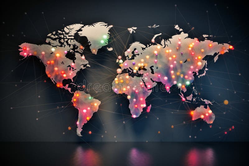World Map with Country Labels. AI Generated Stock Illustration ...