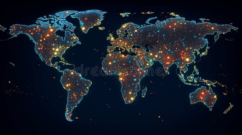 World Map with Country Labels. AI Generated Stock Illustration ...