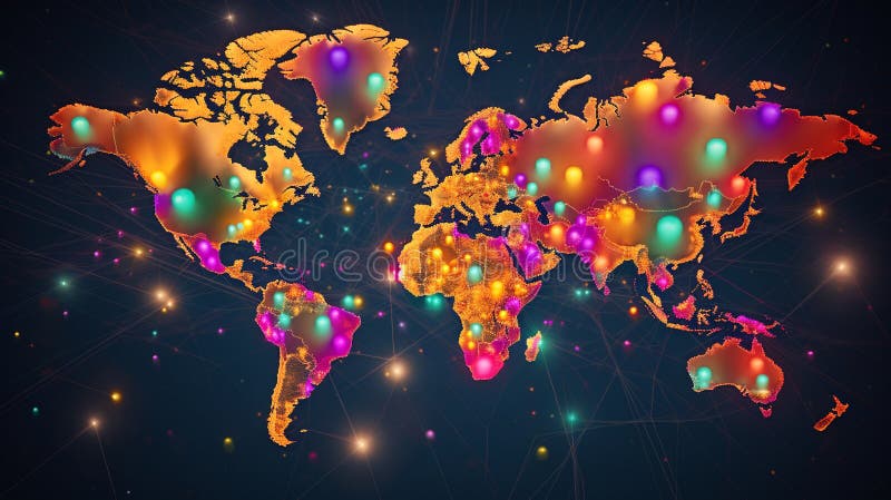 World Map with Country Labels. AI Generated Stock Illustration ...