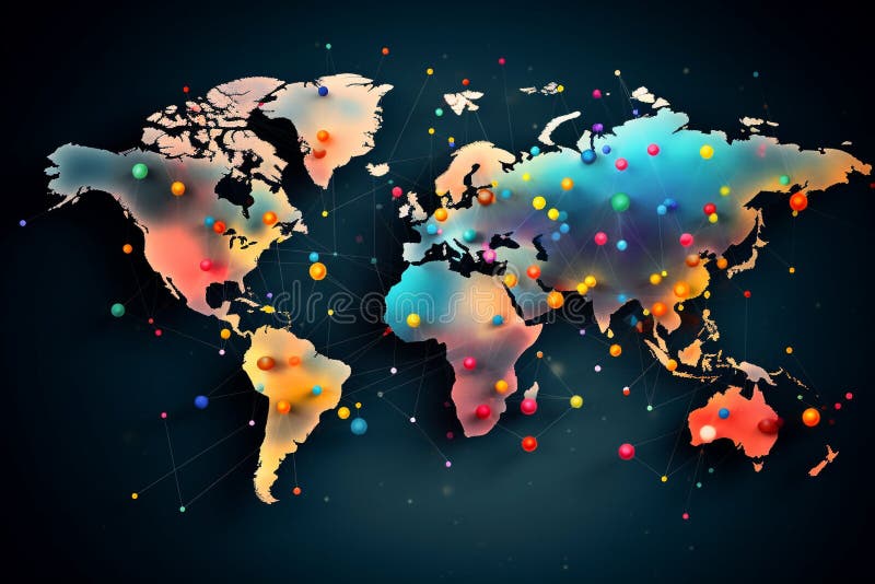 World Map with Country Labels. AI Generated Stock Illustration ...