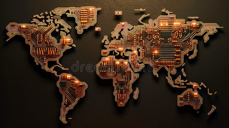 World Map Crafted from Chips Stock Photo - Image of world, geography ...